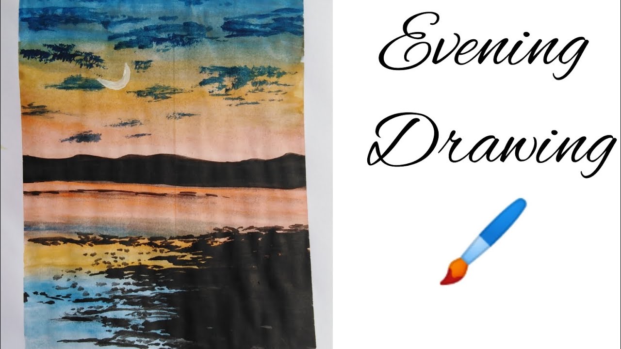 How To Draw Easy And Beautiful Evening Time Drawing Step By Step