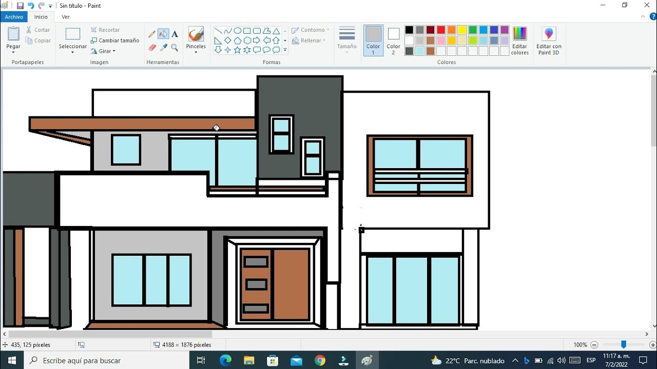 Casa Moderna De Dos Pisos En Paint Youtube