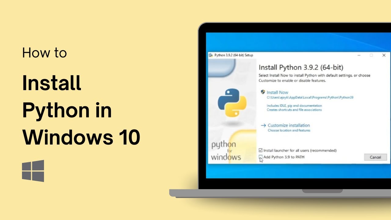How To Install Python In Windows 10 Youtube