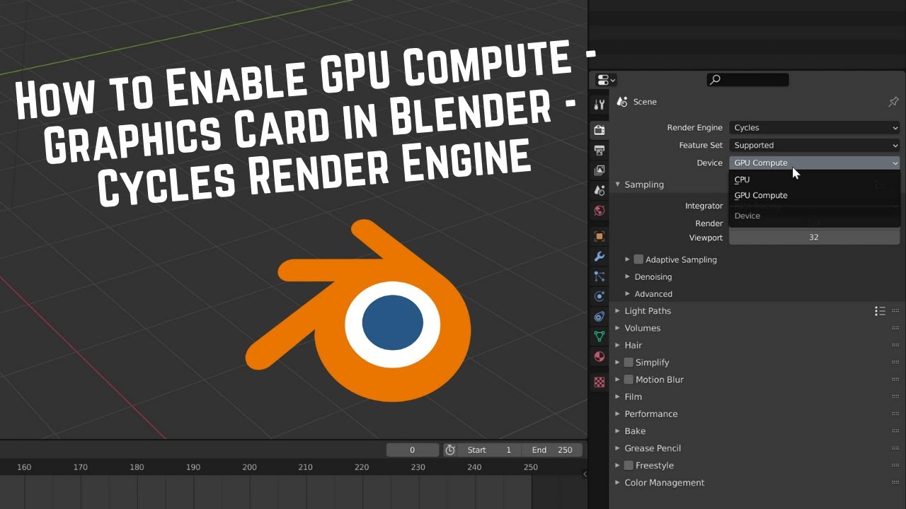 How To Enable Gpu Compute Graphics Card In Blender Cycles Render