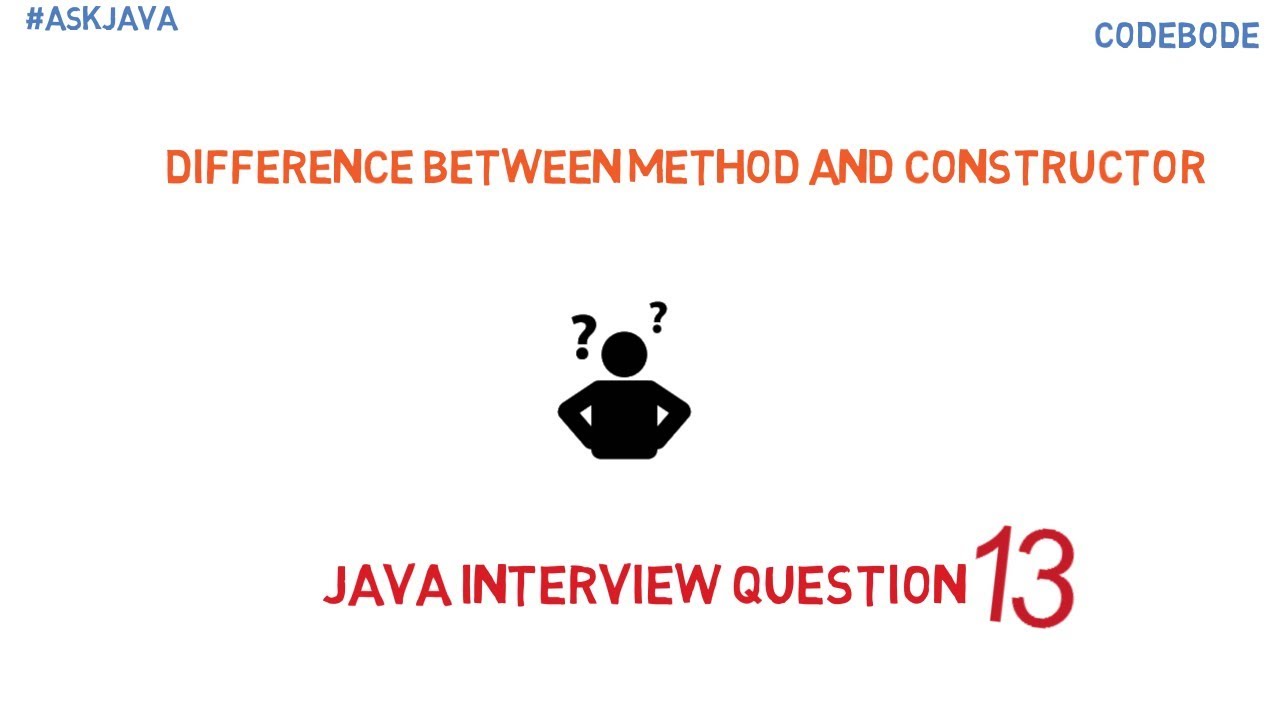 Difference Between Method And Constructor Java Interview Questions