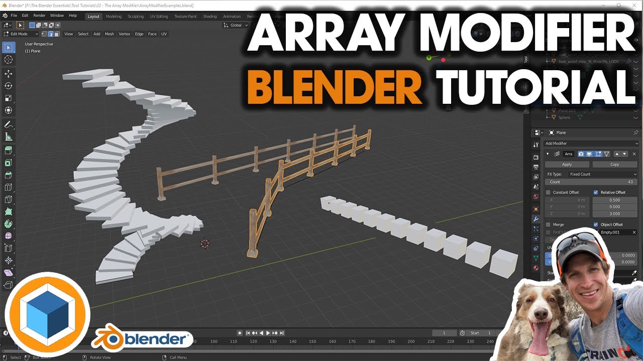 Using The Array Modifier In Blender Blender Modifier Tutorial Youtube