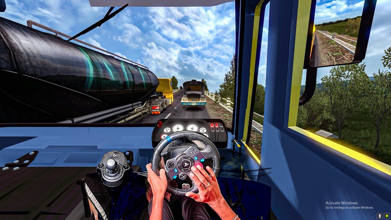 Bus Driver S Crash With Truck On Bridge Eurotruck Simulator 2 Steering