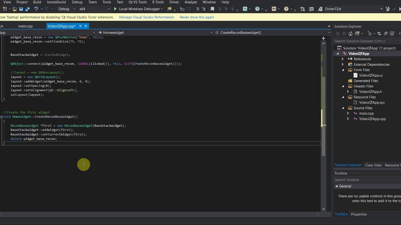 Qt Visual Studio 2017 Create A Stacked Widget With Qt Api Youtube