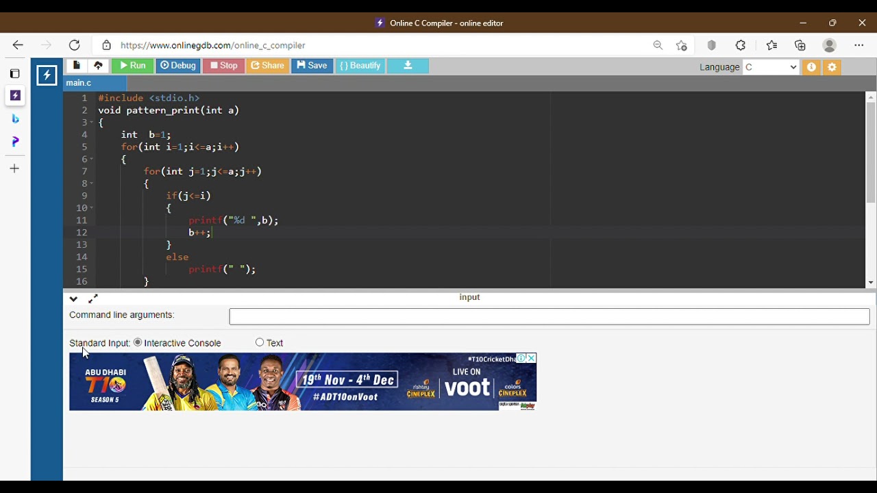 Pattern Printing In C Using Recursion Youtube