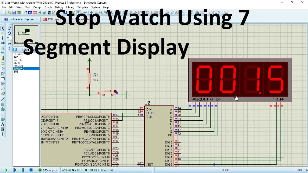 Stopwatch Using 7 Segment Display With Arduino Youtube