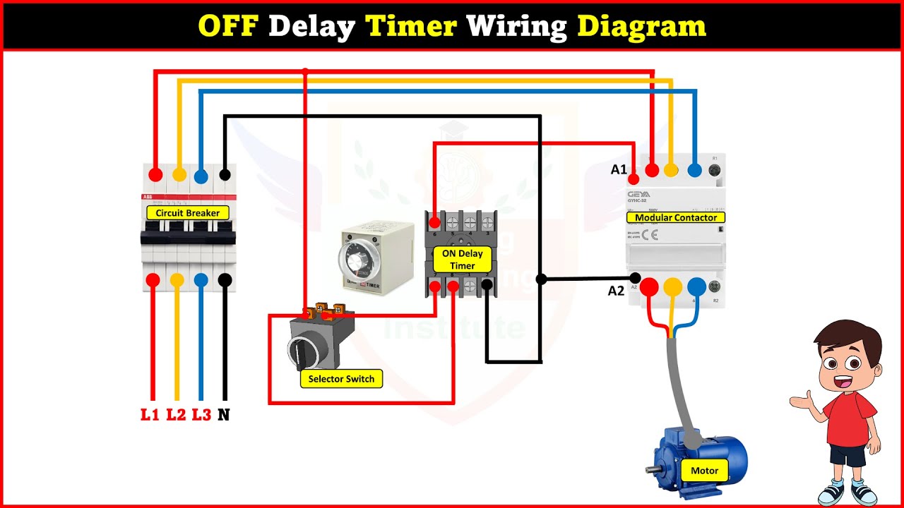 Off Delay Timer Wiring Diagram Learningengineering Youtube