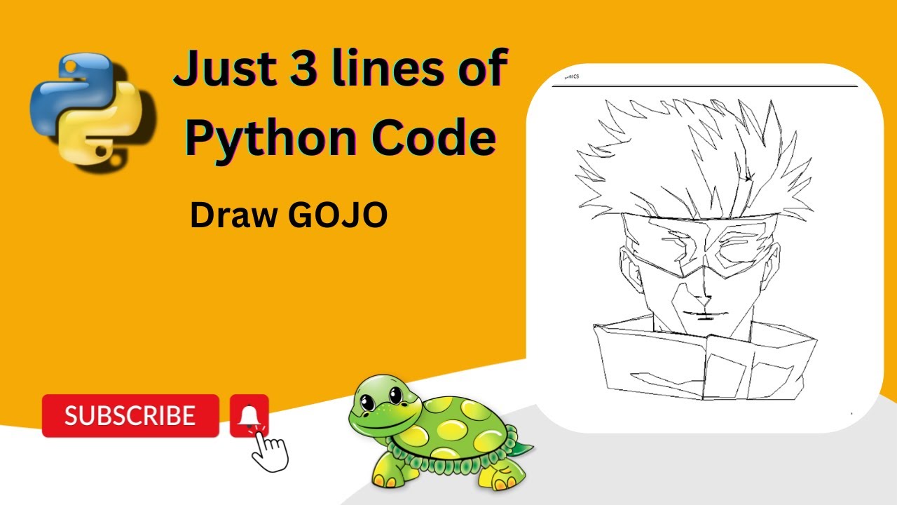 Draw Gojo Sketch In Python Just 3 Lines Of Python Code Turtle