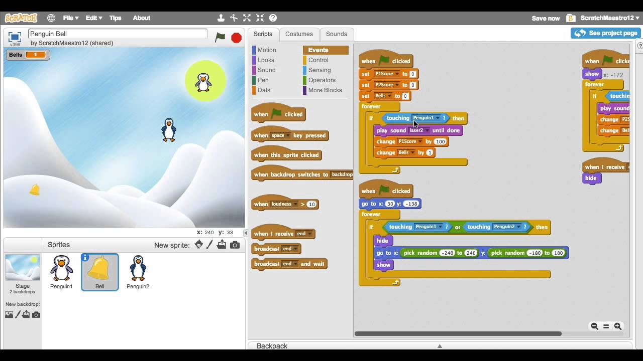 Scratch Penguin Bell Overview Youtube