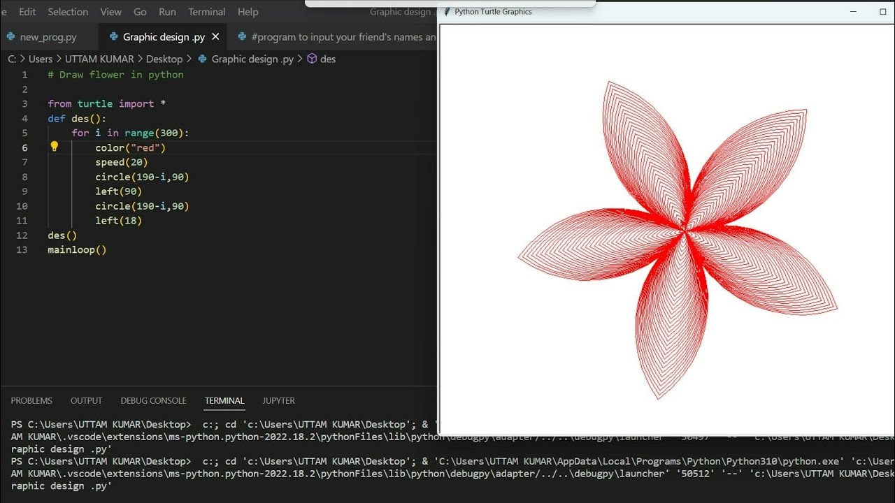 How Create Flowerрџњ In Python Using Turtle рџђў Python Hub Youtube