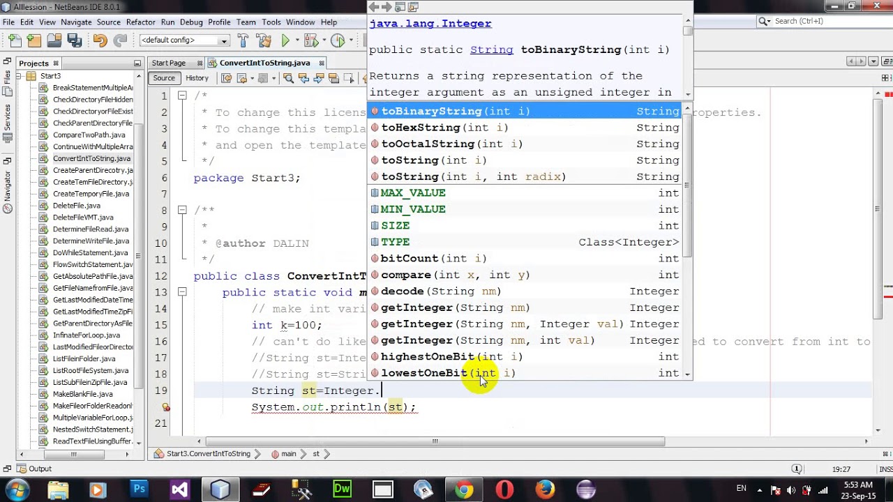How To Convert Int To String 3 Method In Java Netbeans Youtube