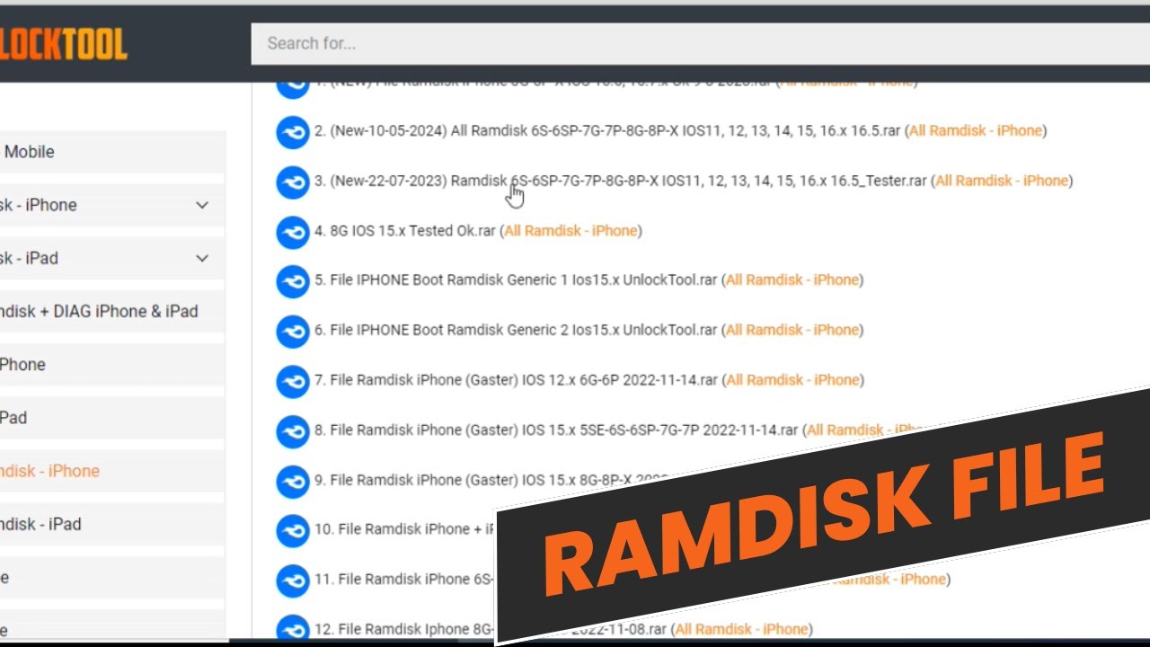How To Download Ramdisk File Ramdisk File Locotion Unlock Tool