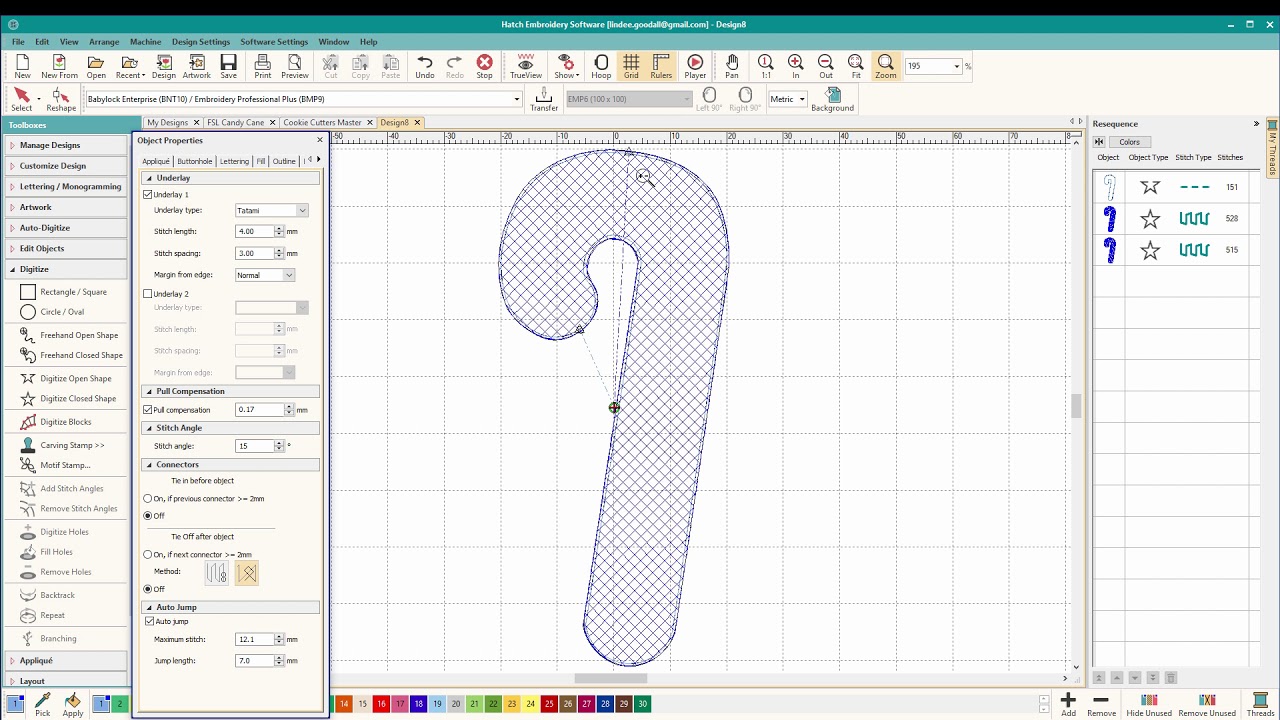 Wilcom Hatch Making Free Standing Lace From A Monogram Border Youtube