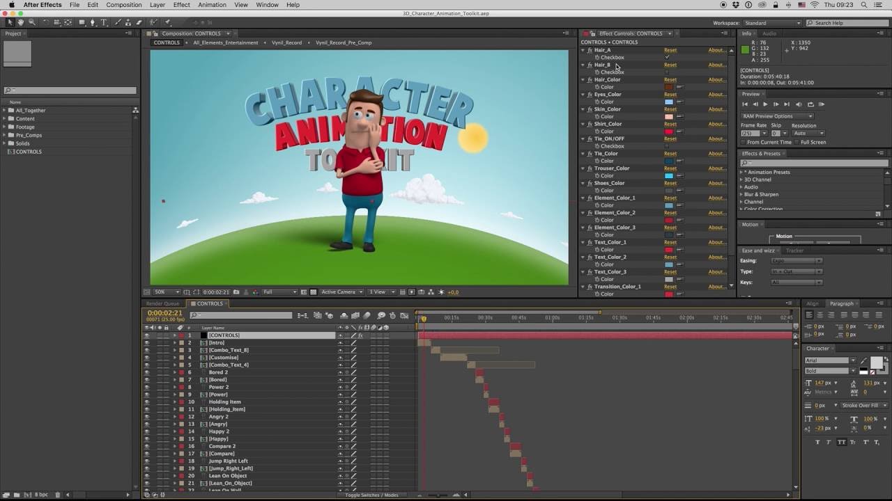 Premiumilk Tutorial 41 3d Character Animation Toolkit After Effects