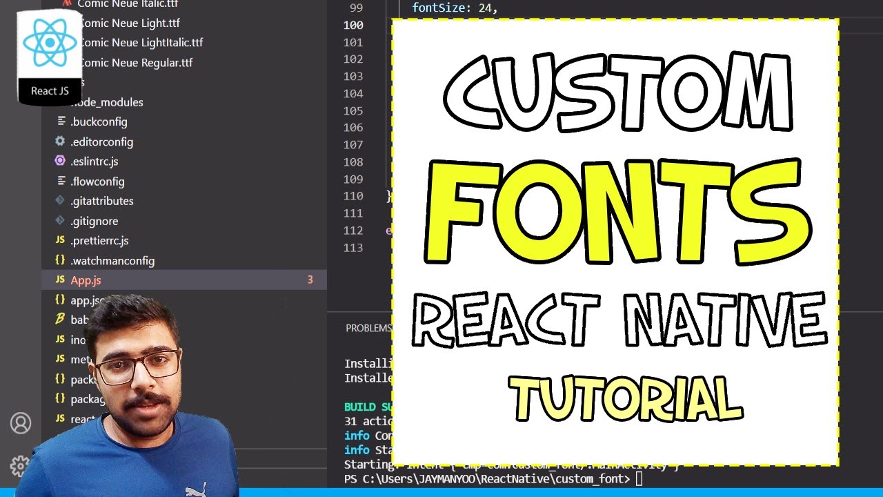 Custom Fonts In 5 Steps React Native Android Youtube