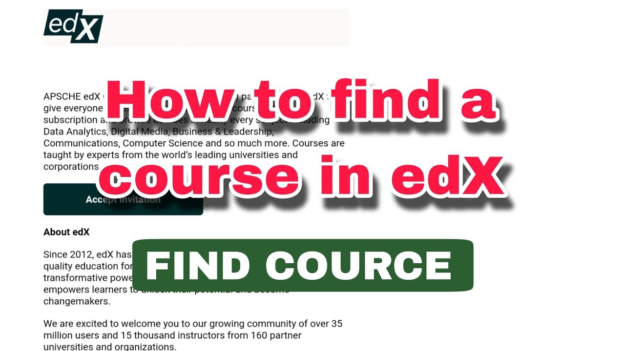 How To Find A Course In Edx Telugu Edx Youtube