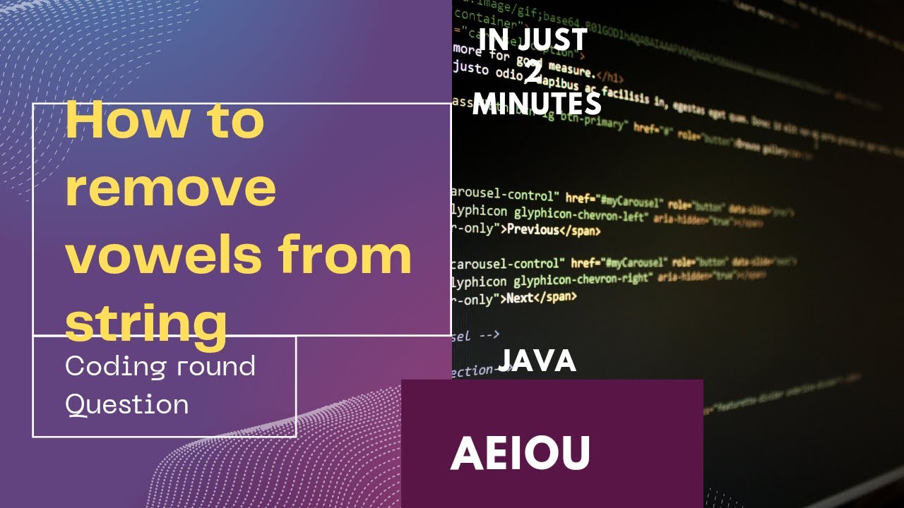 Java Code Remove Vowels From String How To Remove Vowels