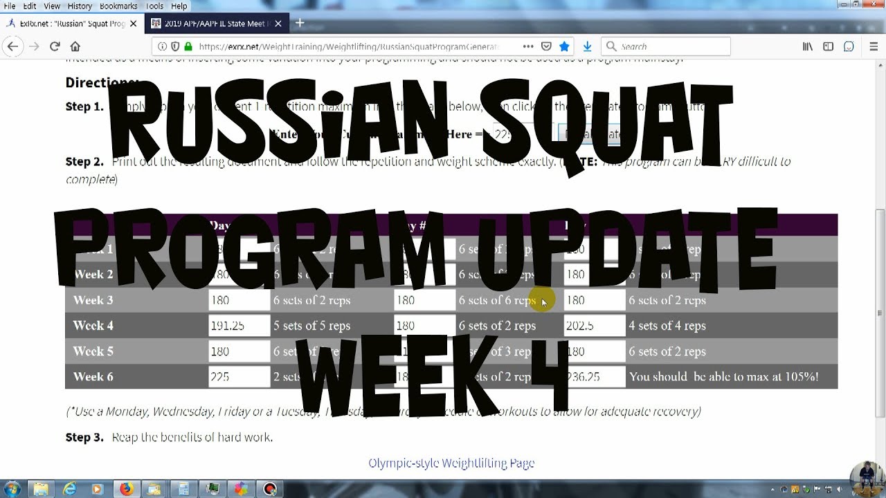 Russian Squat Program Week 4 Review Youtube