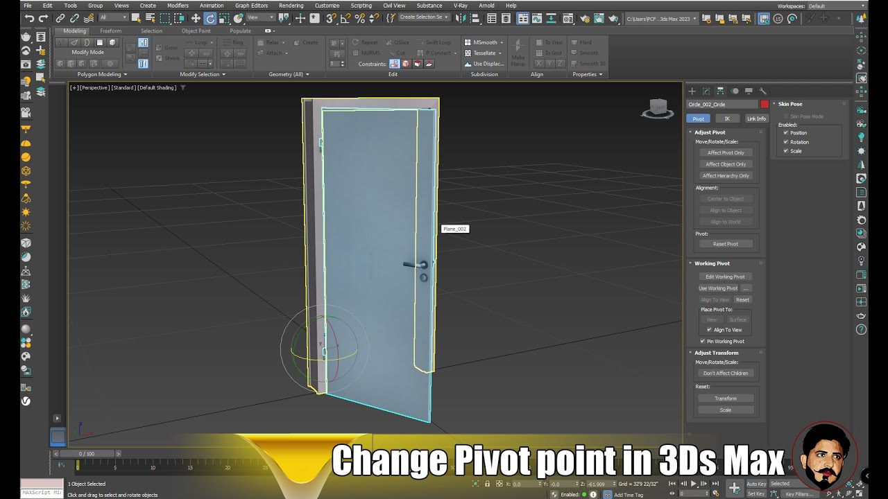 How To Change The Pivot Point Of An Object In 3ds Max Youtube