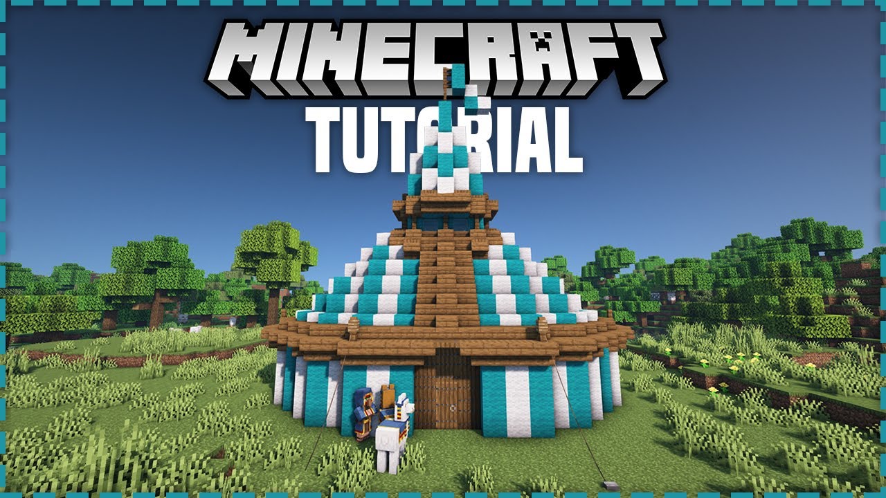 Minecraft How To Build A Circus Tent Tutorial Youtube