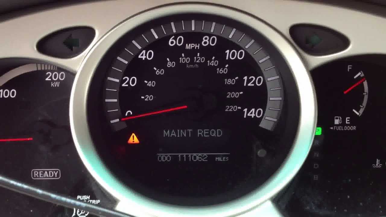 Toyota Highlander Hybrid Maintenance Light Reset Shelly Lighting