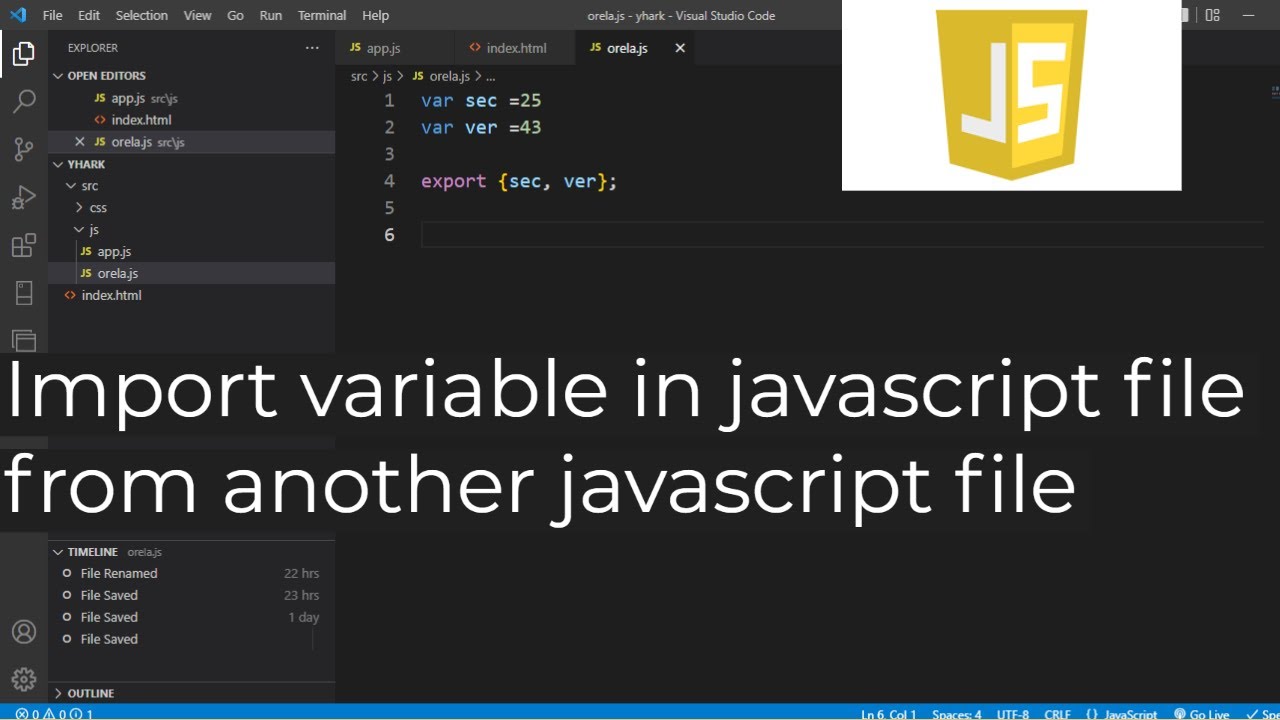 How To Import Variable In Javascript File From Another Javascript File