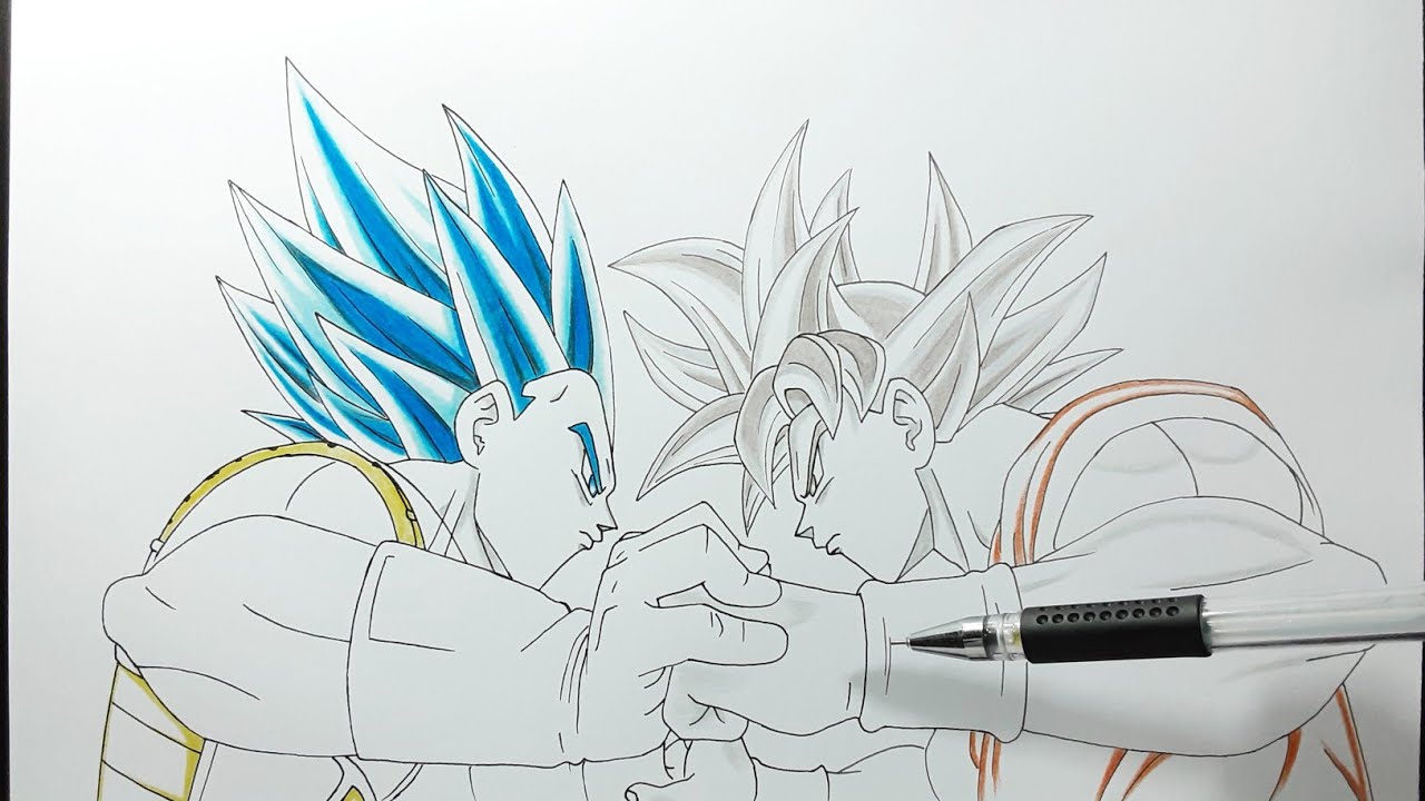 How To Draw Goku Vs Vegeta Step By Step