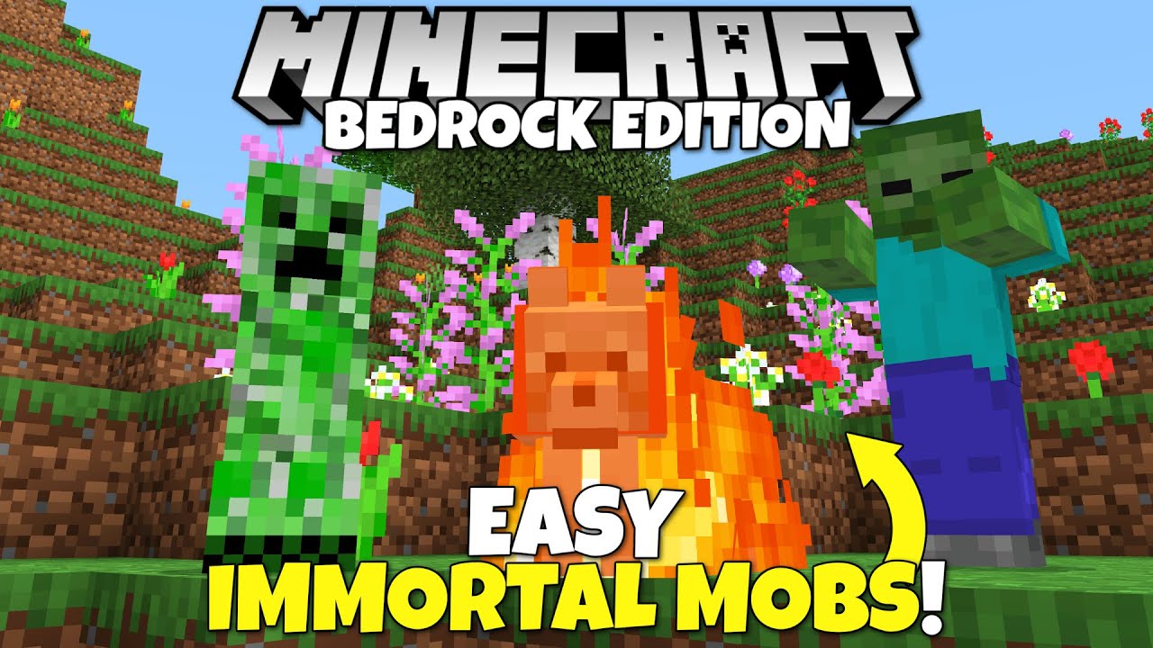 How To Get Immortal Mobs In Survival On Minecraft Bedrock Pets Pranks