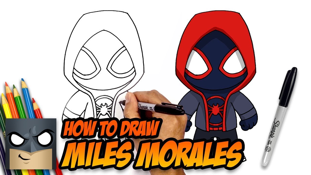 How To Draw Miles Morales Spider Man Step By Step Tutorial Youtube