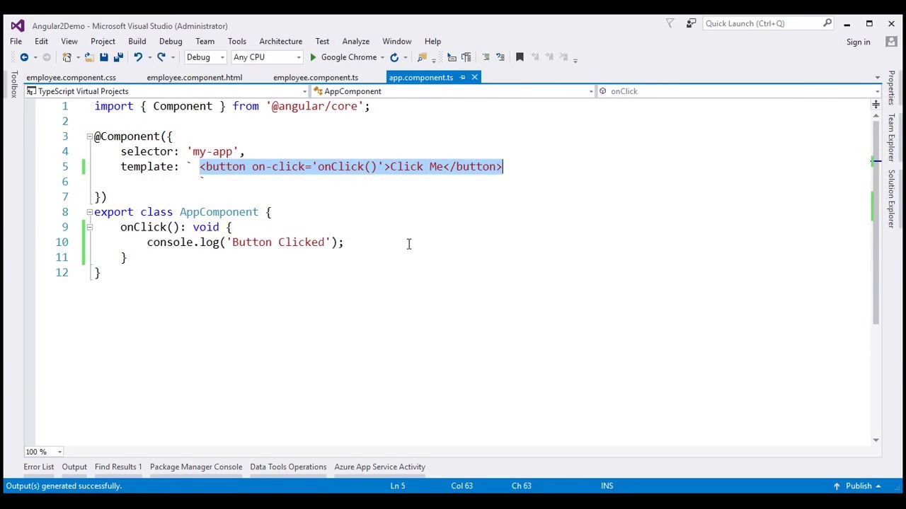 Angular2 Event Binding Youtube