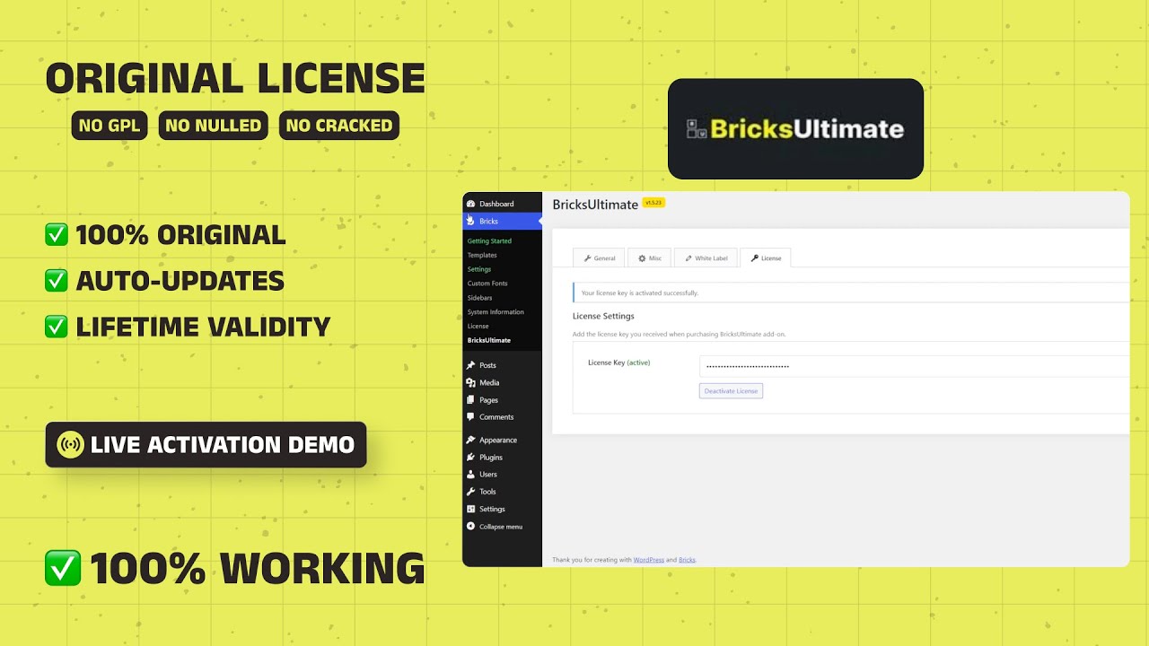 Bricksultimate With License Key Bricks Builder Addons Lifetime