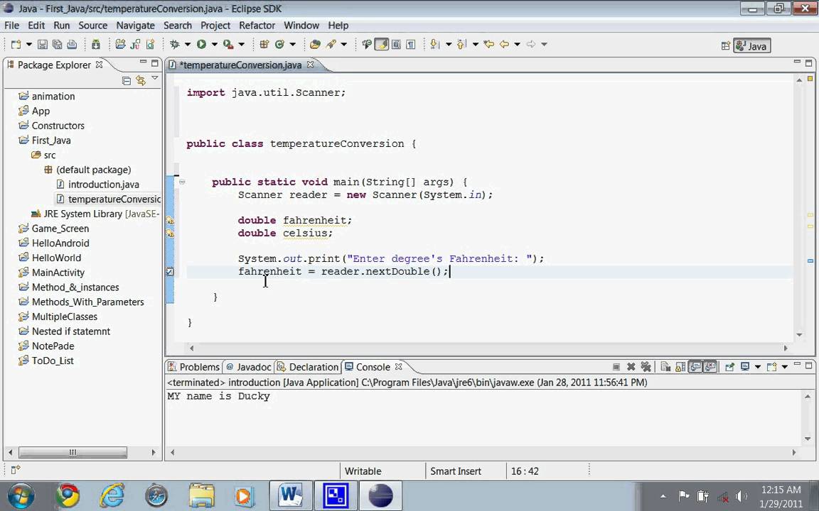 3rd Java Tutorial Temperature Conversion Youtube