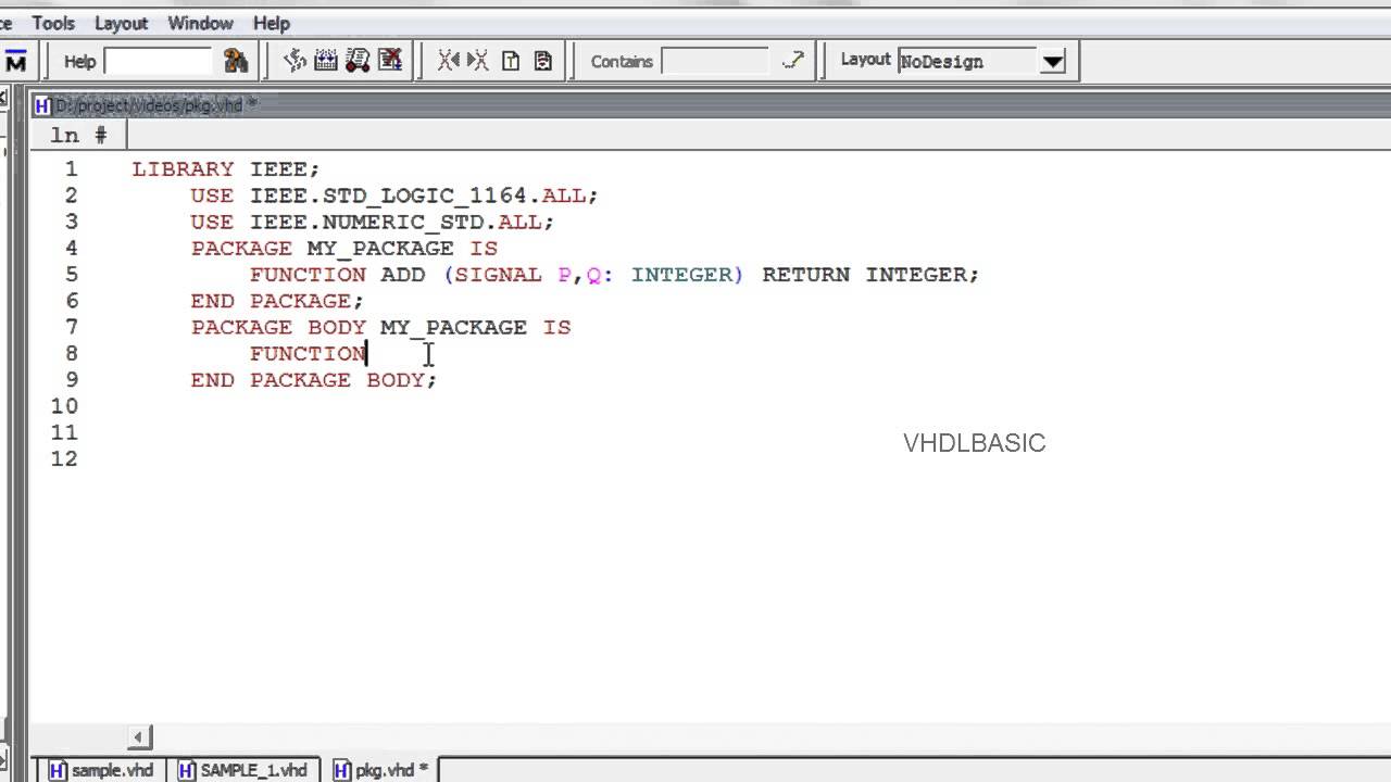 Vhdl Basic Tutorial Function Youtube
