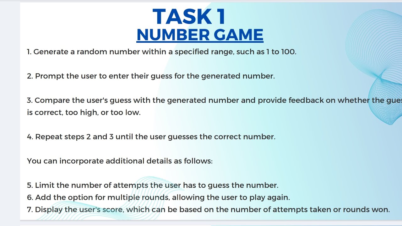 Task No 1 Codsoft Internship In Java Number Game Trending