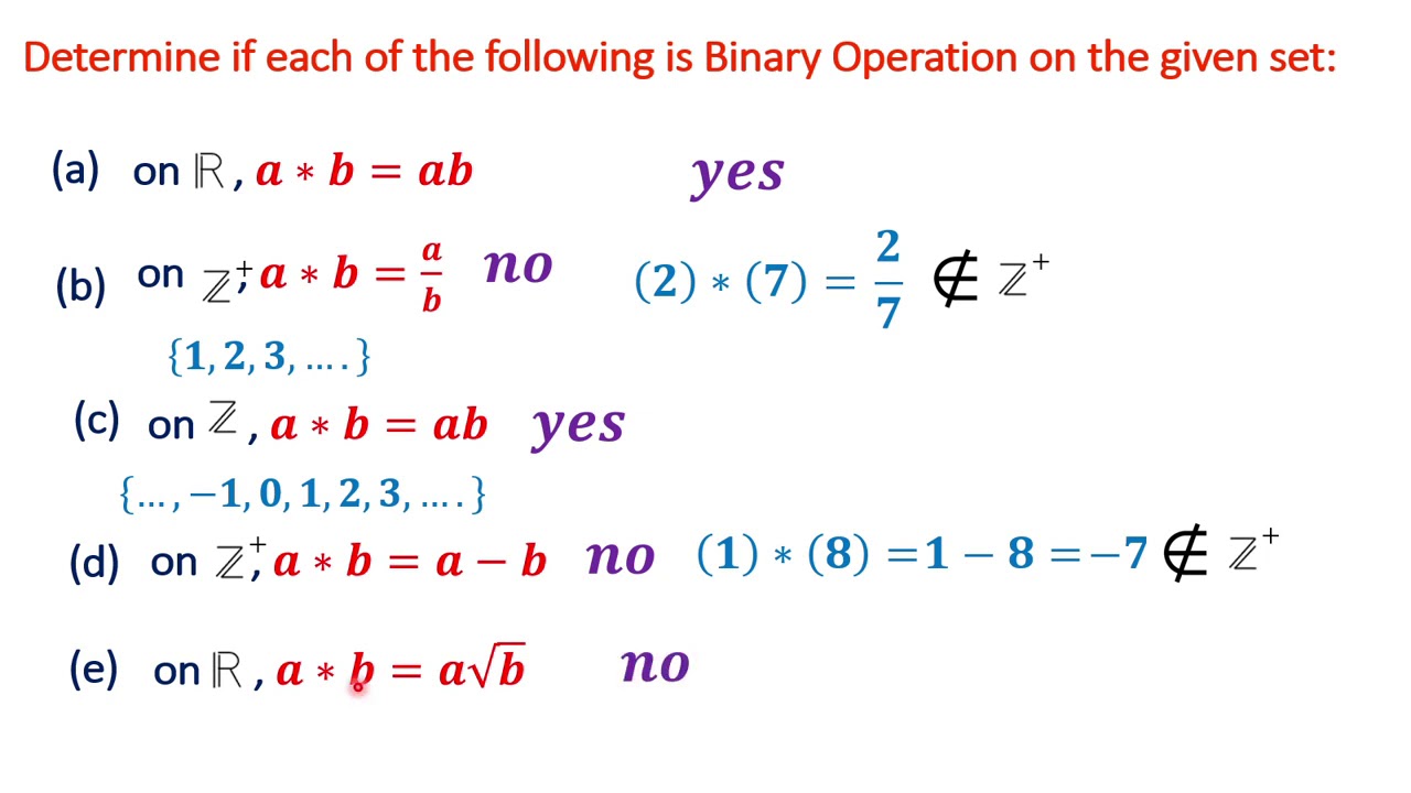 Binary Operation Youtube