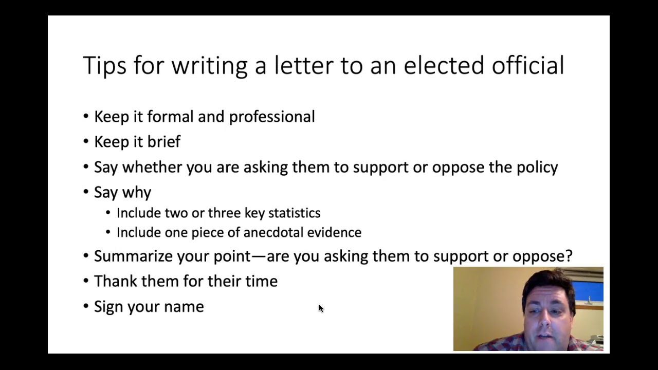 Letter To An Elected Official Overview Youtube