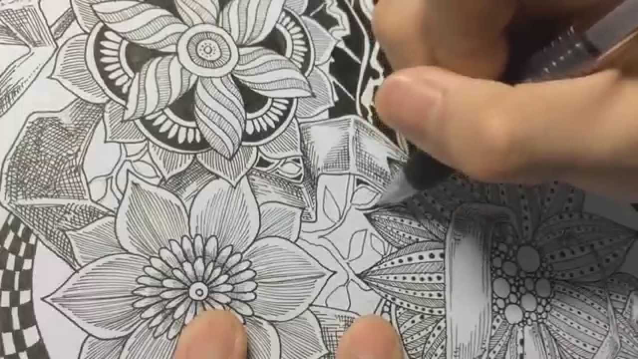 How To Draw Botanical Doodle Zentangle 9 Youtube