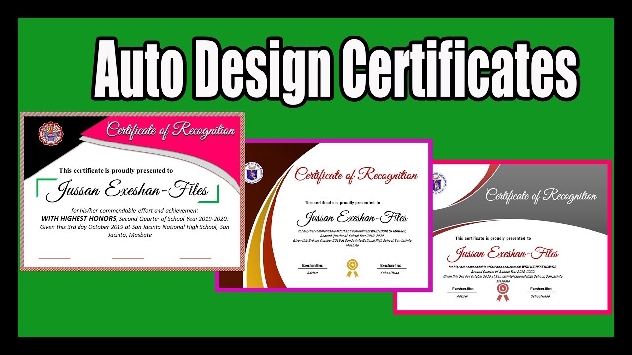 Auto Design Grade Sheet To Certificate Templates Youtube