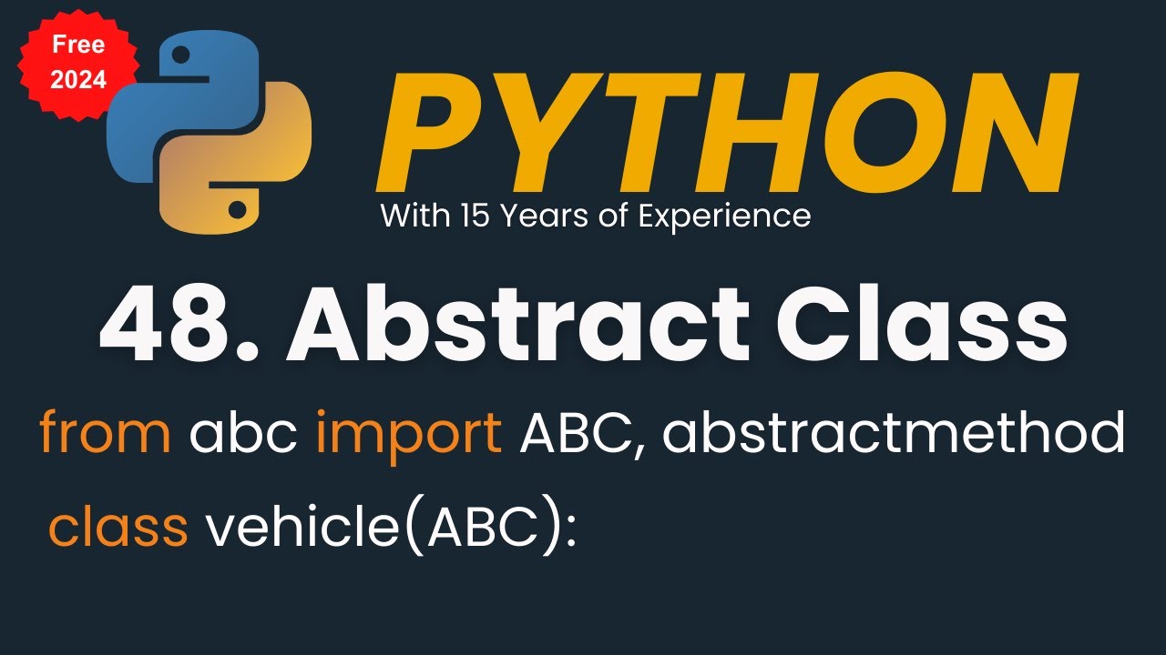 Abstract Class In Python Abstract Method Youtube
