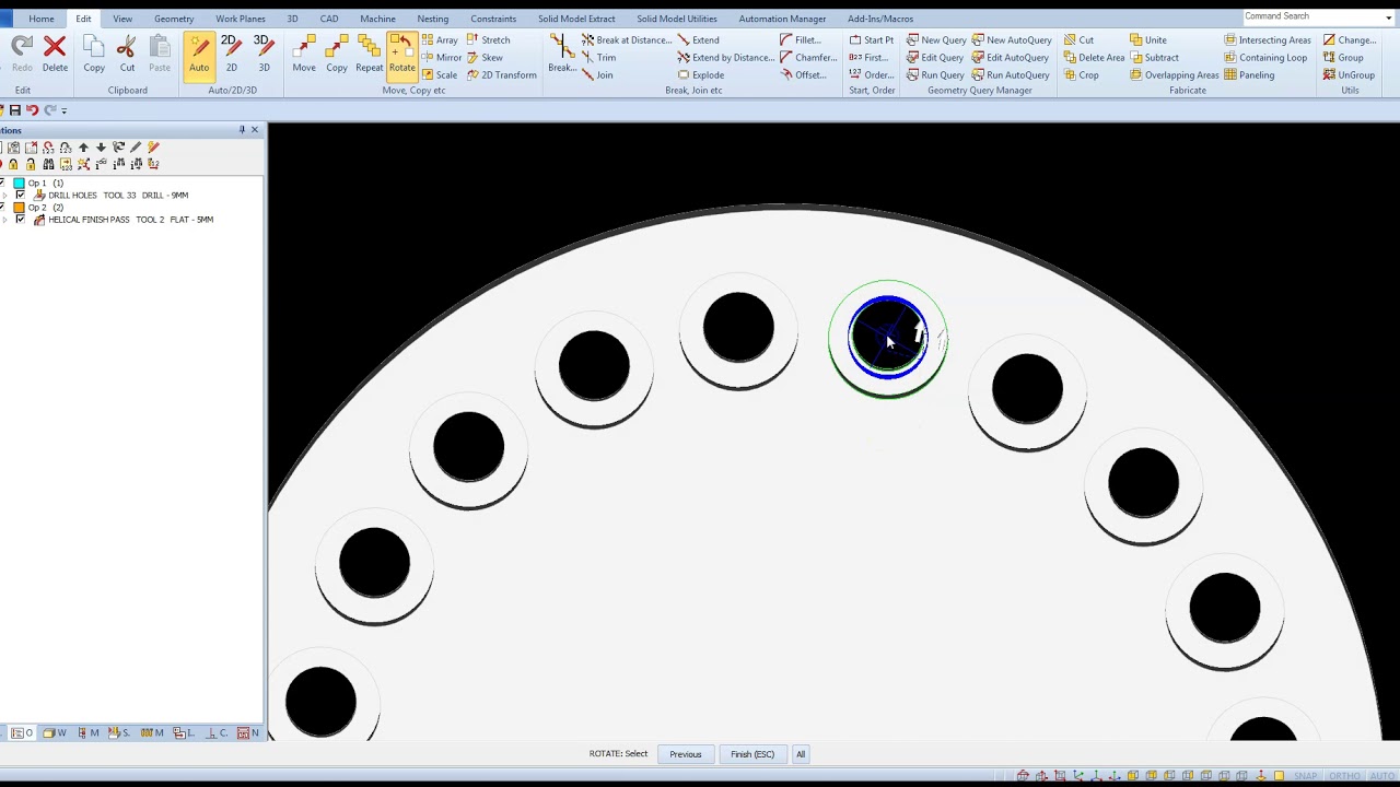 Alphacam Toolpath Circular Pattern Youtube