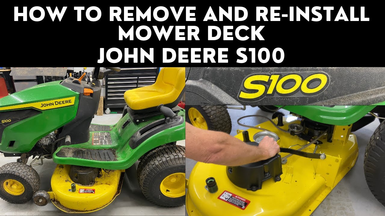 How To Remove Mower Deck John Deere S100 Youtube