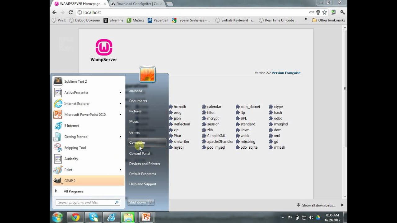 Installing Codeigniter Youtube