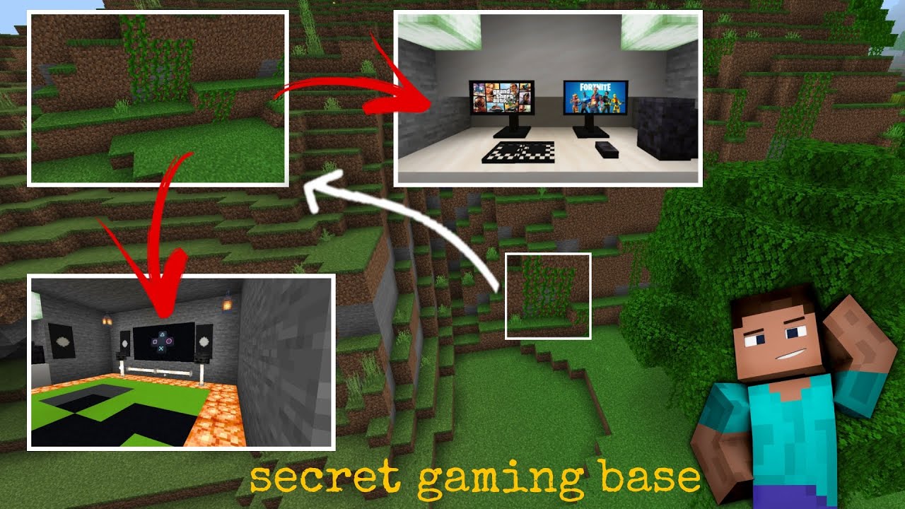 How To Make A Secret Gaming Base In Minecraft Bedrock Youtube
