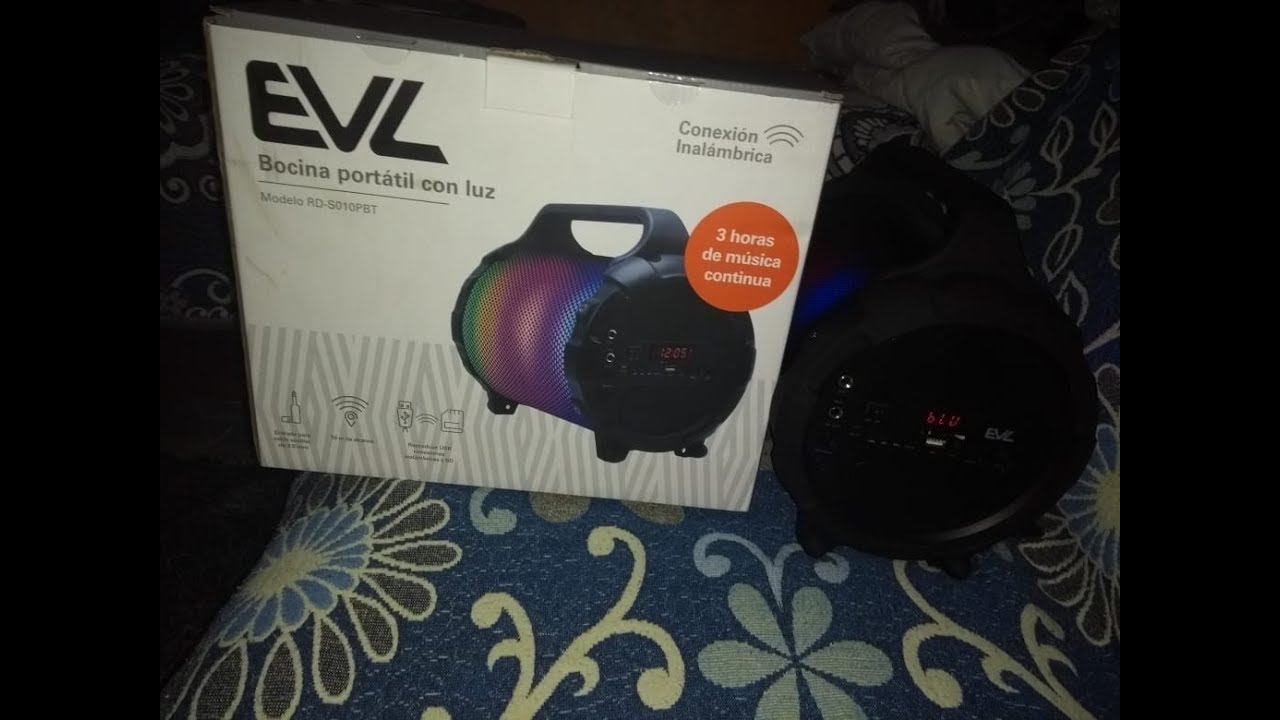 Unboxing Bocina Portatil Con Luz Evl Youtube