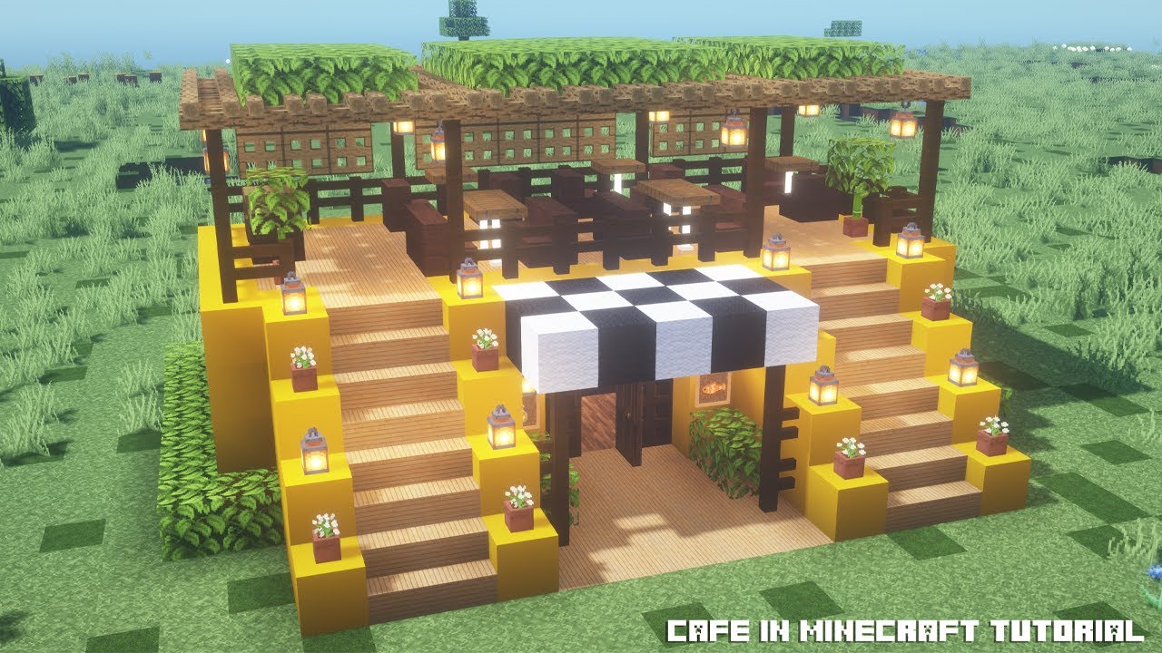 Minecraft Cafe Build Tutorial Youtube