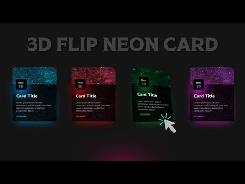 3d Flip Card With Neon Effect Using Html Css Code Aashu Youtube