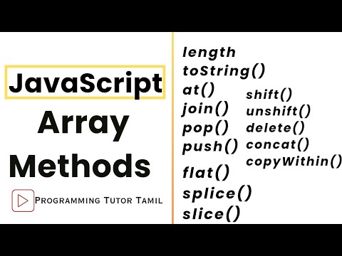 All Array Methods In Javascript In Tamil Javascript Tutorial