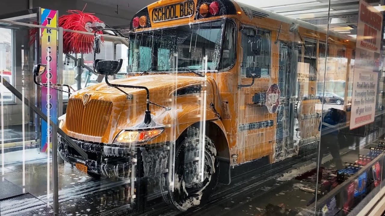 School Bus Goes To Car Wash Youtube