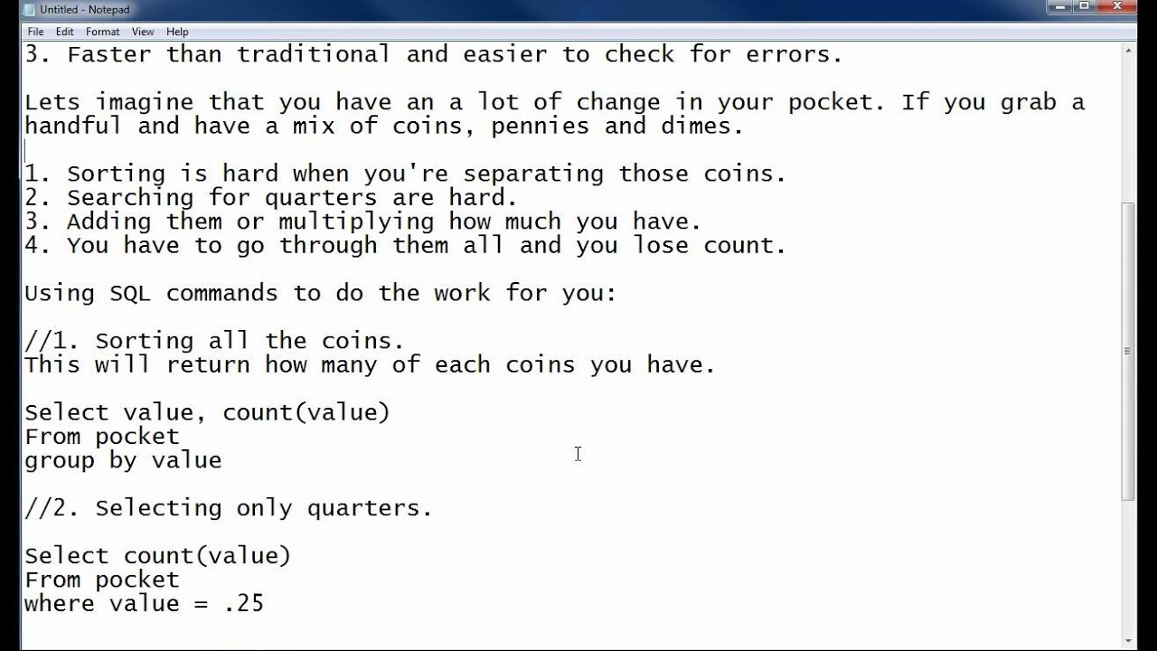 Part 1 Beginning Tutorial To Sql Database Programming Youtube