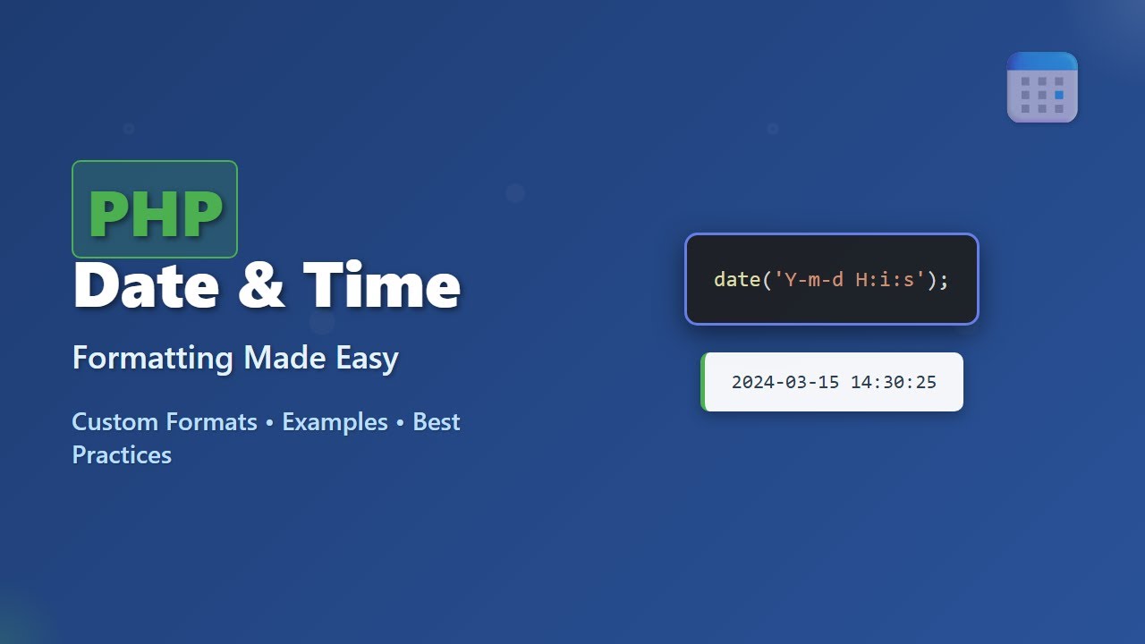 Php Date Time Formatting The Ultimate Guide For Beginners Youtube